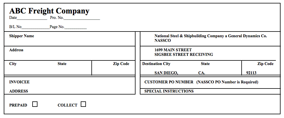 Logistics Routing Guide - General Dynamics NASSCO